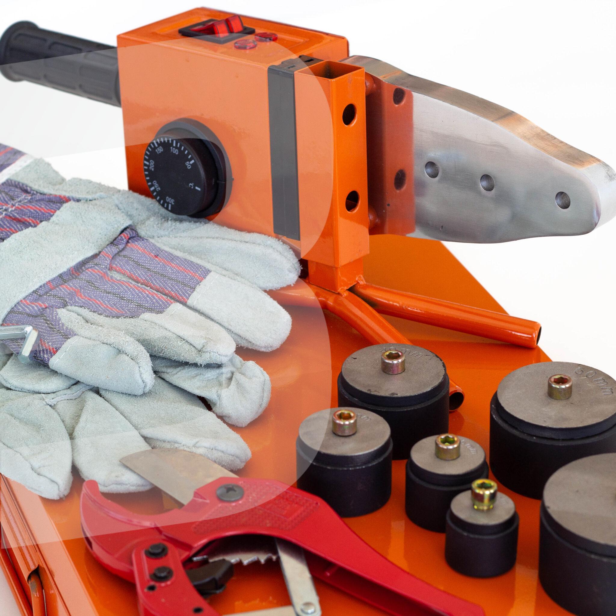 Termofusora 1500w kit (6 Boquillas, Pinza, Llave, Cinta Metrica y ...